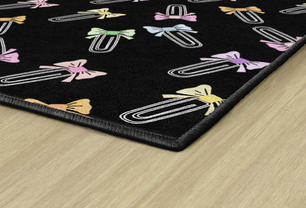Pastel Bow Paperclips Classroom Rug by Schoolgirl Style