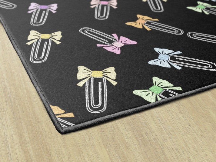 Pastel Bow Paperclips Classroom Rug by Schoolgirl Style