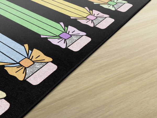 Pastel Pencils with Bows | Classroom Rugs | Schoolgirl Style