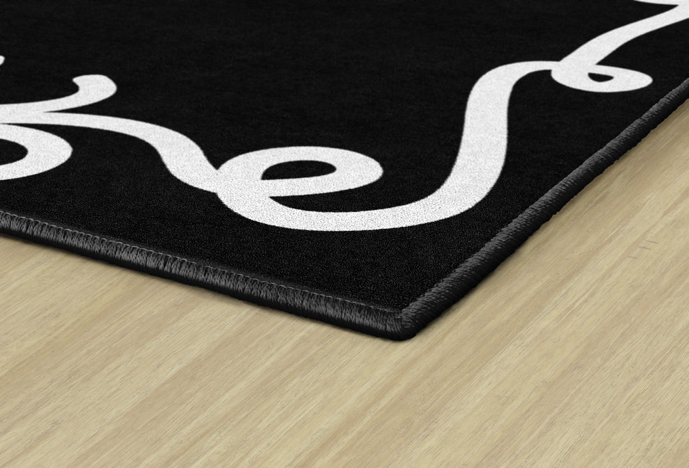 Bow Border Black Classroom Rug - Timeless Stylish Design – Schoolgirl Style