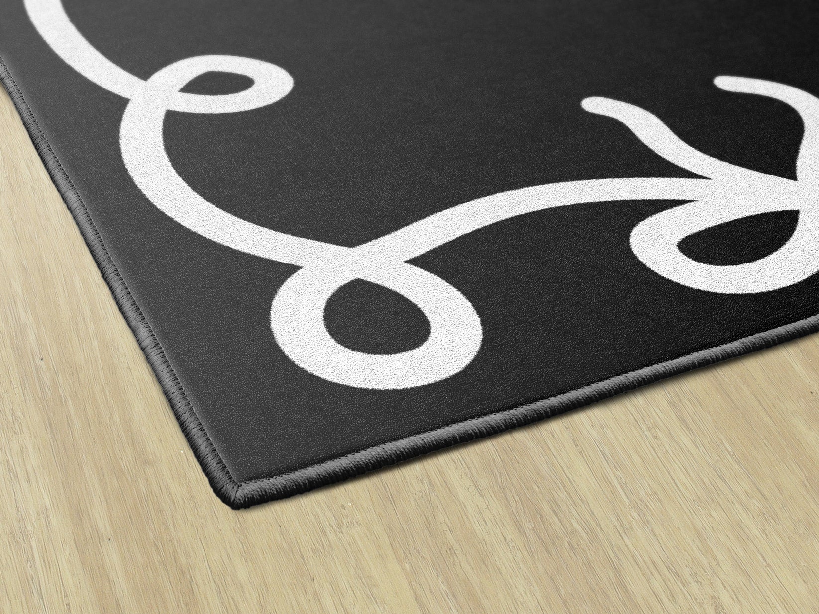 Bow Border Black Classroom Rug - Timeless Stylish Design – Schoolgirl Style