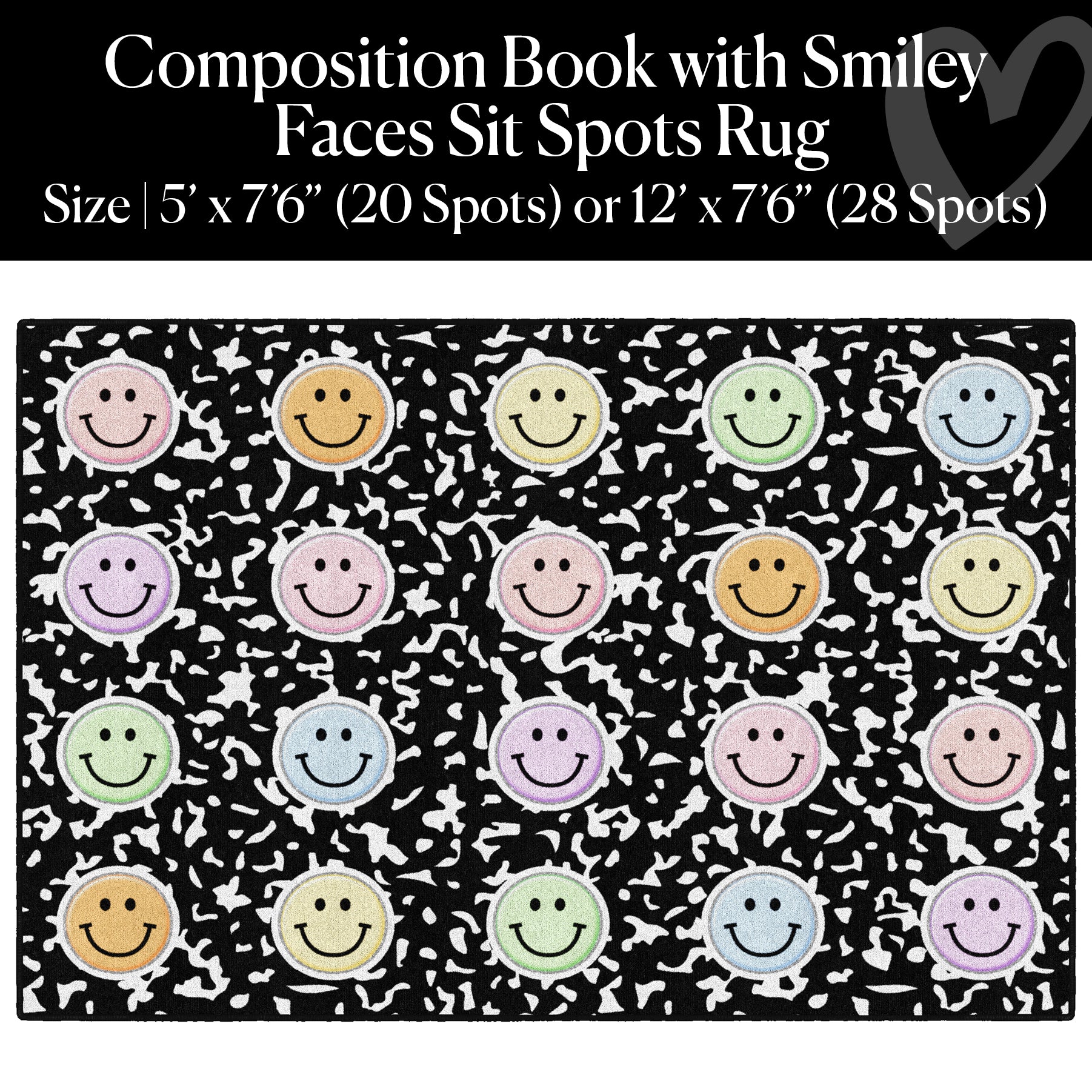 Composition Notebook with Smiley Sit Spots Classroom Rug by Schoolgirl ...