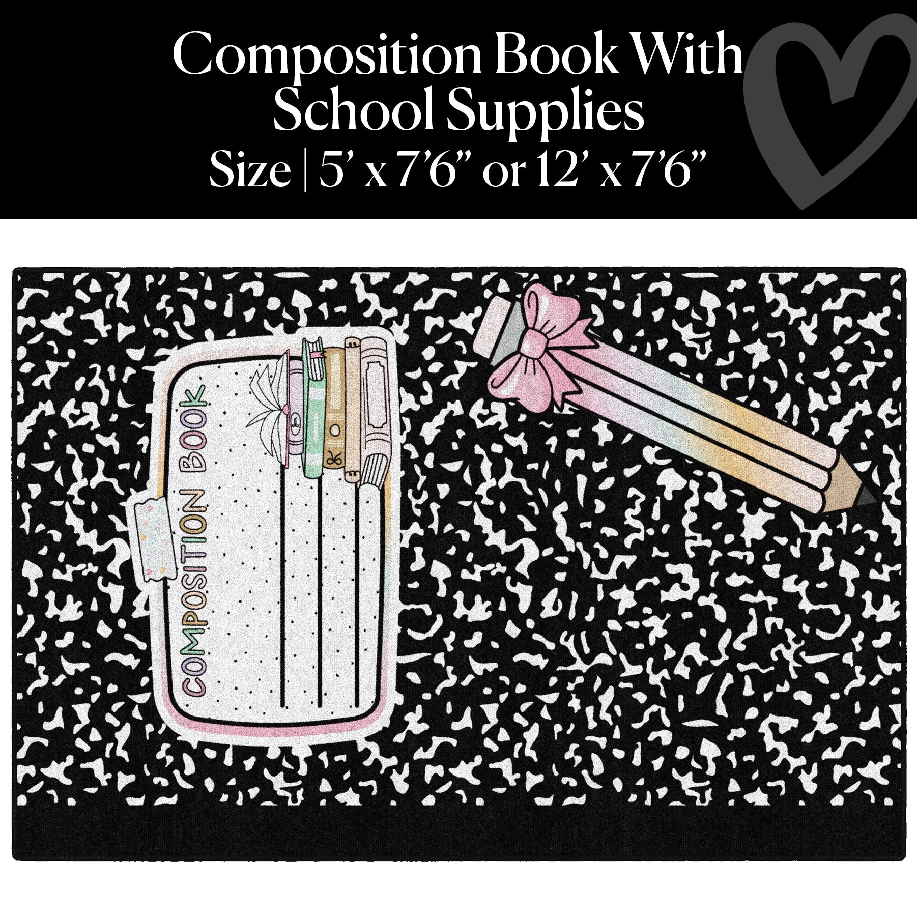 Composition Notebook with School Supplies Classroom Rug by Schoolgirl ...