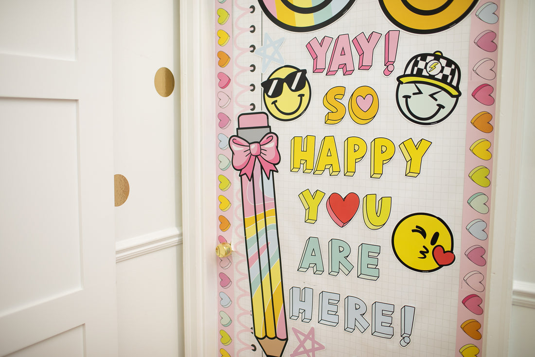So Happy You Are Here Rainbow Pastel Classroom Door Decor | Emotional ...