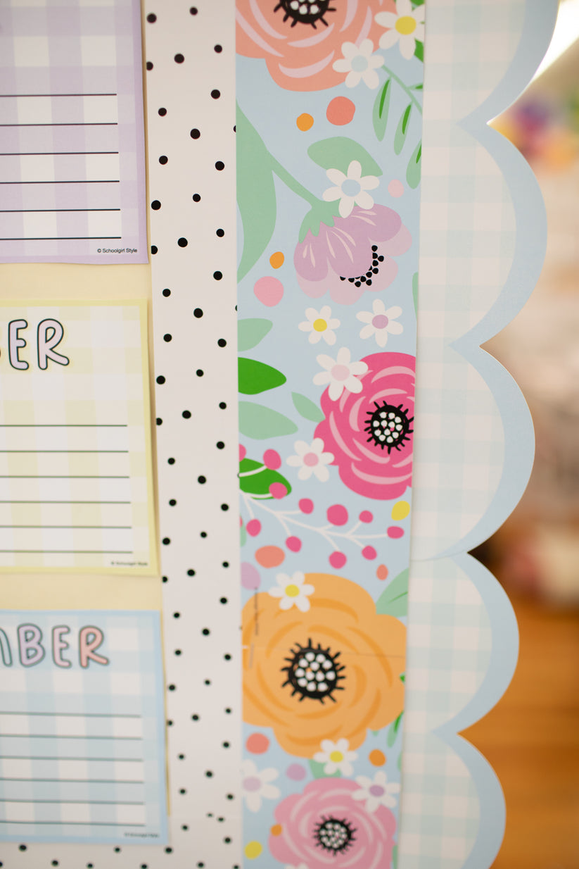 Knockout Floral Pastel Bulletin Board Border | Pretty in Pastel ...