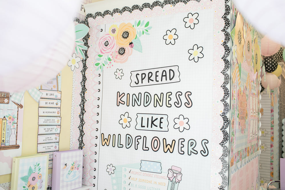 Spread Kindness Like Wildflowers Pastel Classroom Door Decor | Pretty ...