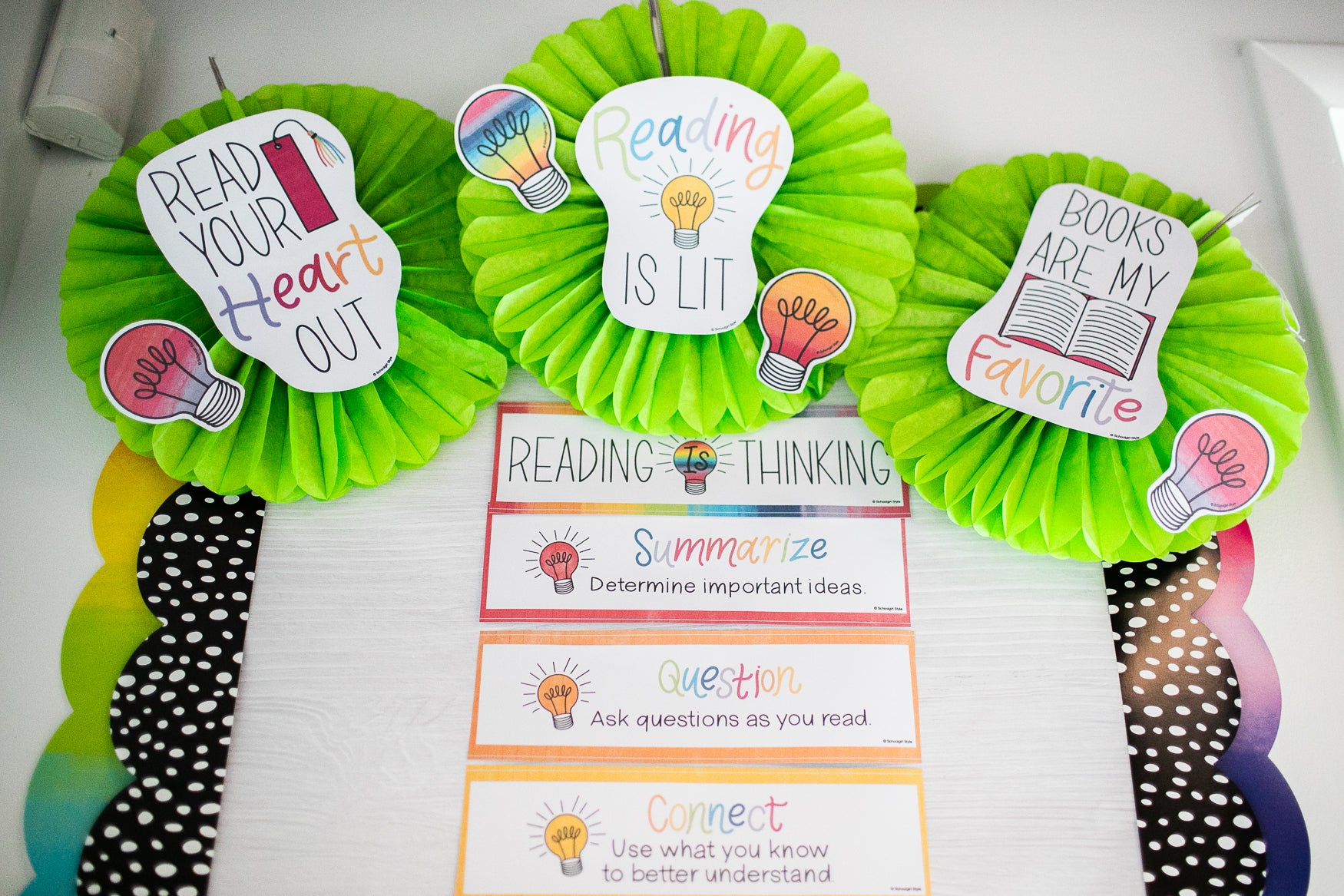 "Reading is Thinking" Mini Bulletin Board Set|Schoolgirl Style
