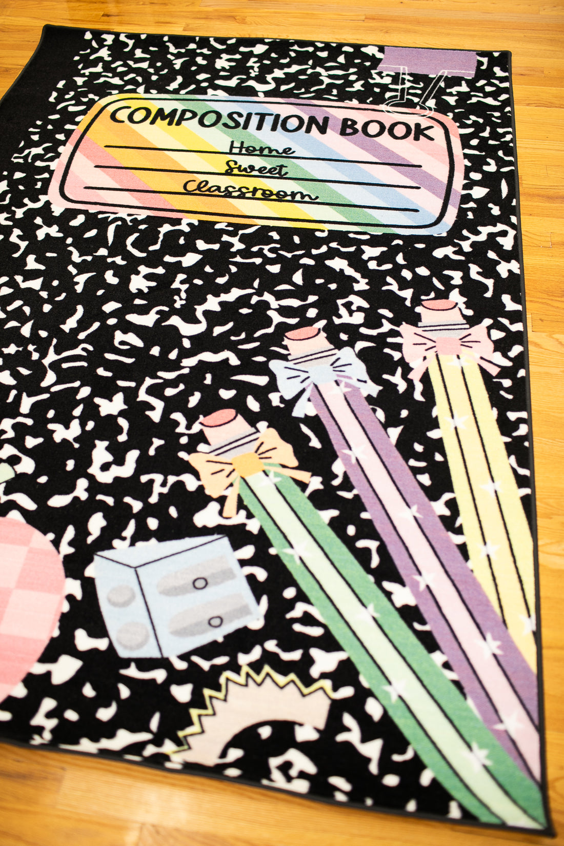 Composition Book with Apple Classroom Rug by Schoolgirl Style