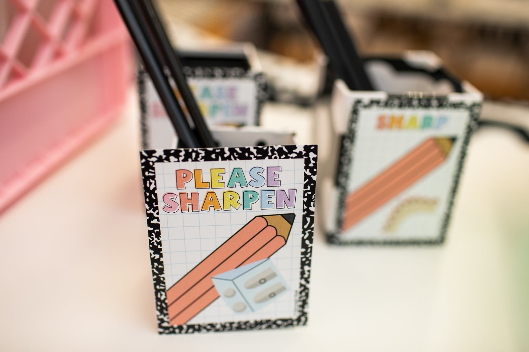 Papers to Grade and Pencil Labels | Saved By The Pastel | Printable Cl ...