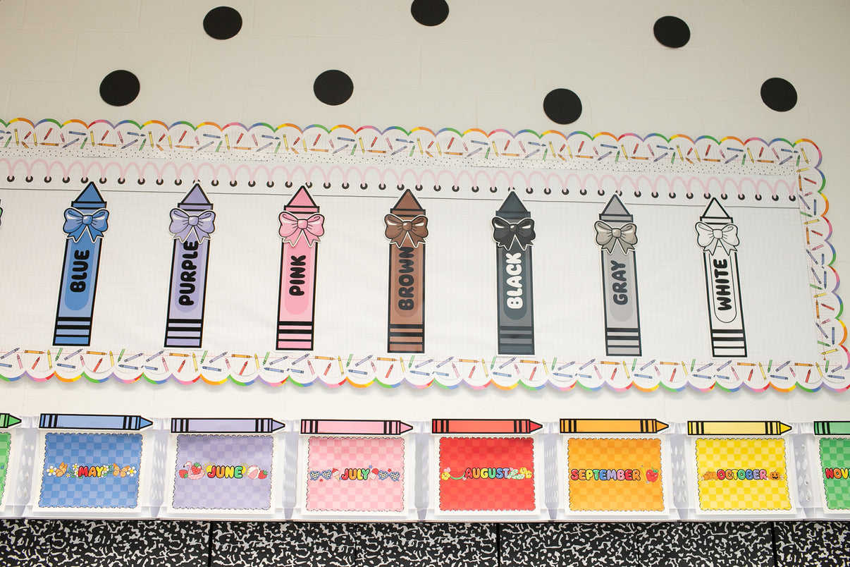 Bright Rainbow Giant Crayons Bulletin Board Set | School Days ...