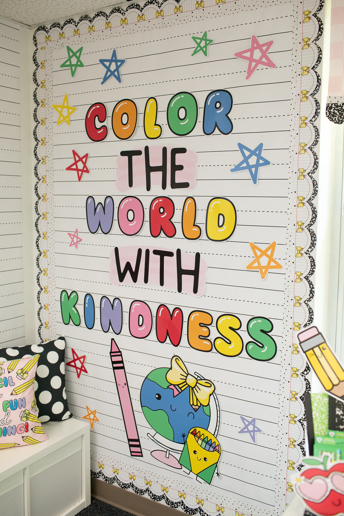 Color the World with Kindness Bright Rainbow Classroom Headline | Scho ...