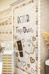 Neutral Better Together Classroom Door Decorations | Cozy Collection ...