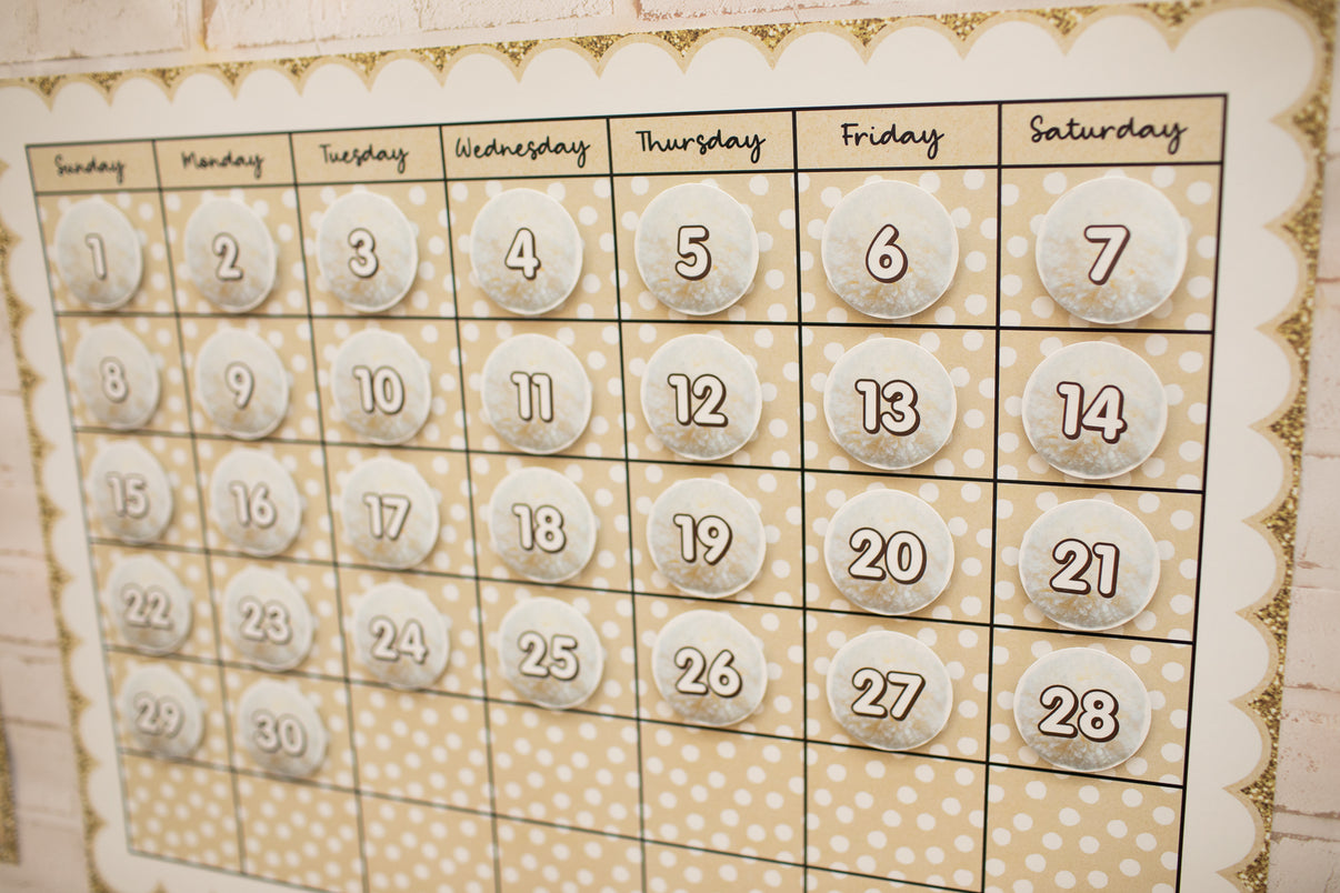 Neutral Calendar Bulletin Board Set | Cozy Collection – Schoolgirl Style