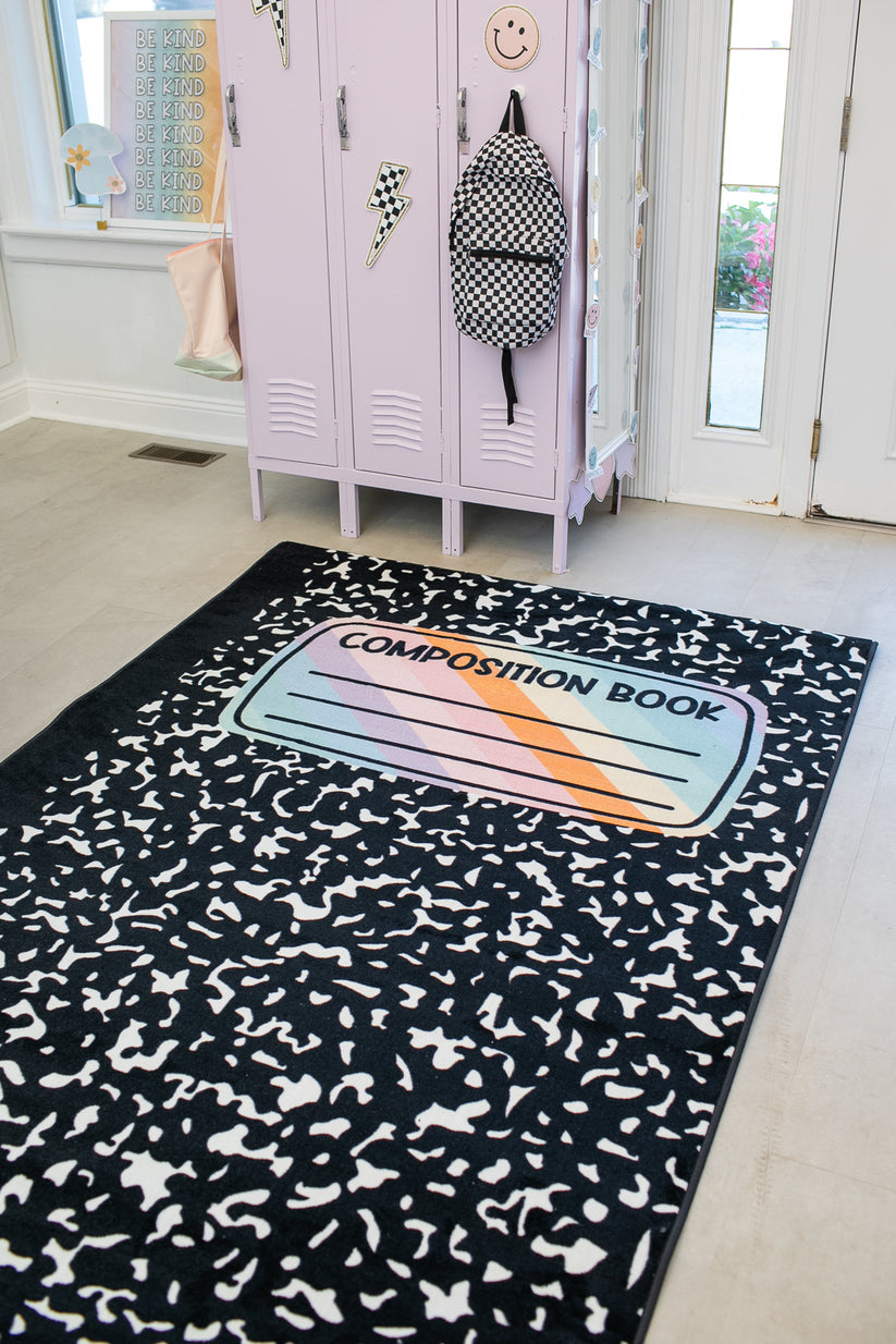 Composition Notebook With Pastel Label Classroom Rug by Schoolgirl Sty ...
