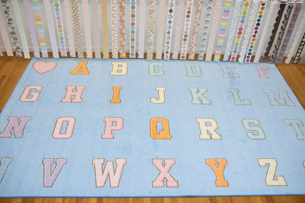Sky Blue Rug with ABC | Sit Spot Rug | Seating Rug | Rainbow Classroom ...