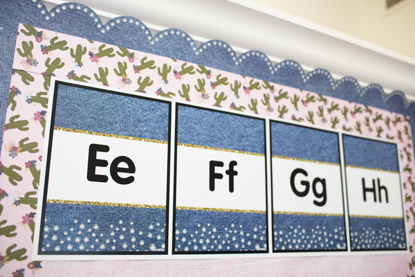 Alphabet Cards | Sparkly Spur | Printable Classroom Decor | Schoolgirl ...