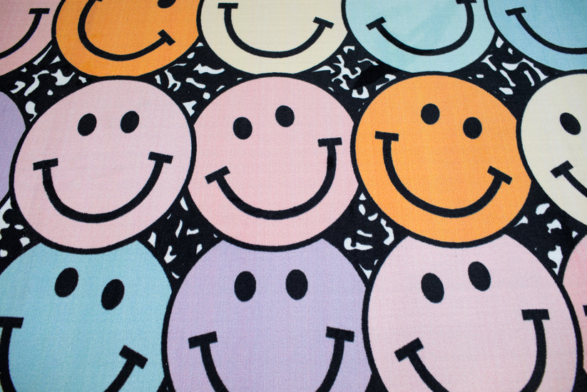 Composition Notebook with Pastel Smileys Classroom Rug by Schoolgirl S ...