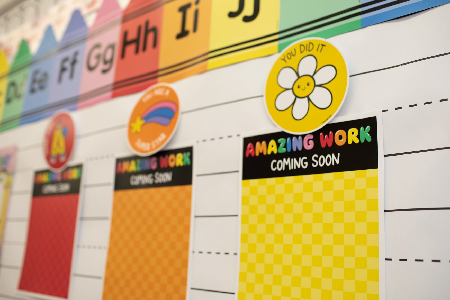 Printable Bright Rainbow Student Work Display | School Days ...