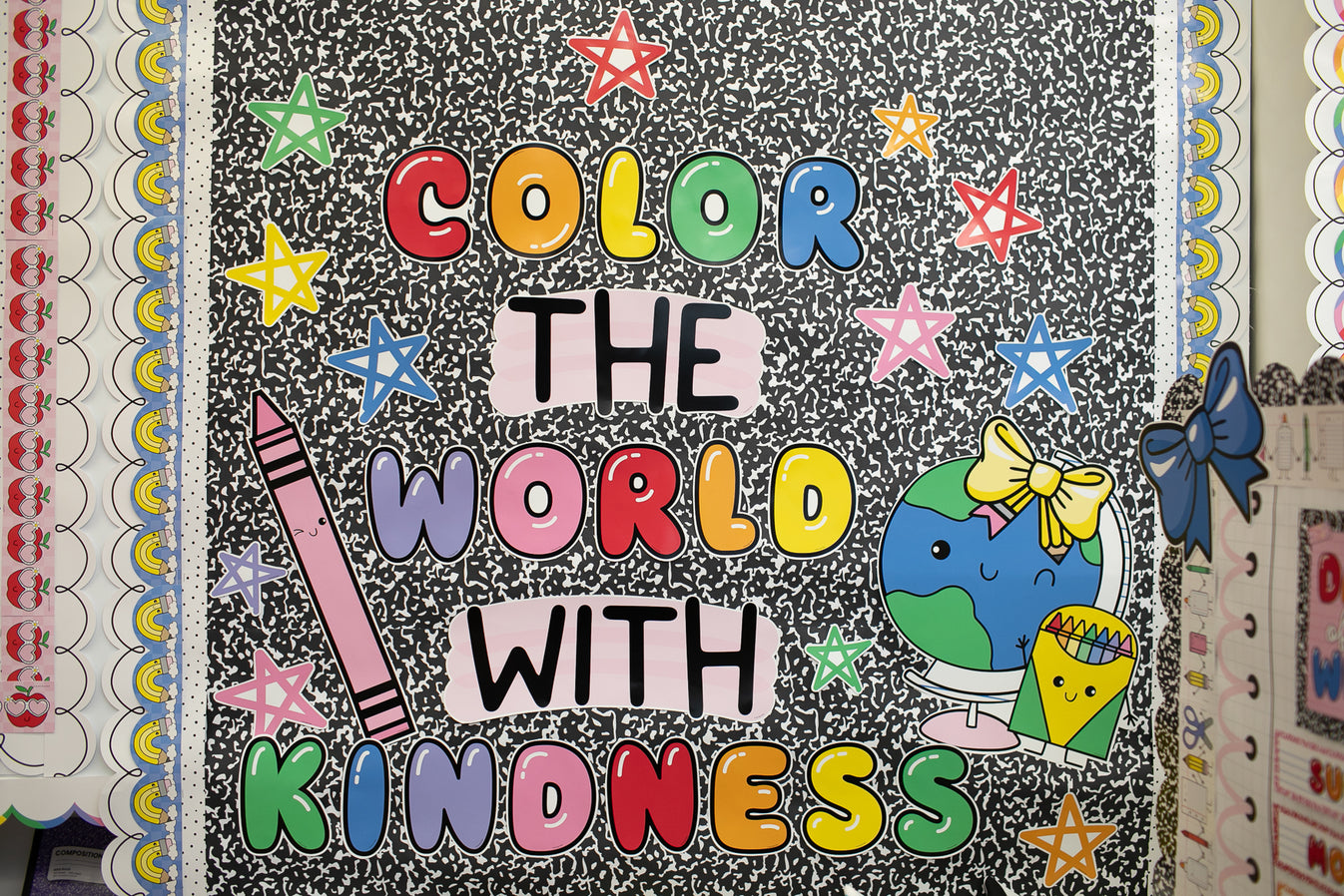Color the World with Kindness Bright Rainbow Classroom Headline | Scho ...