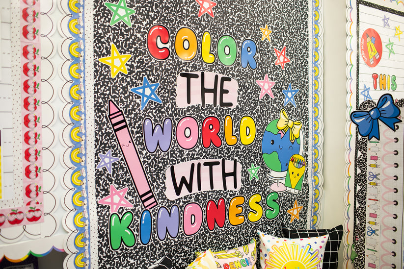 Color the World with Kindness Bright Rainbow Classroom Headline | Scho ...