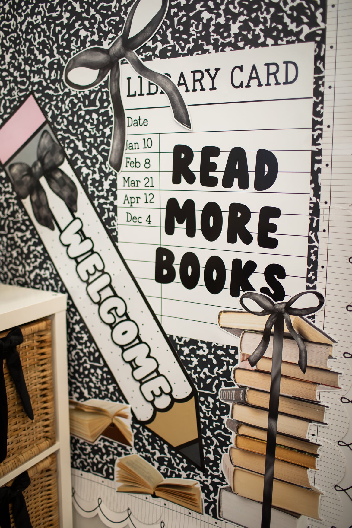 Books and Bows | Black and White Bow Classroom Decor – Schoolgirl Style