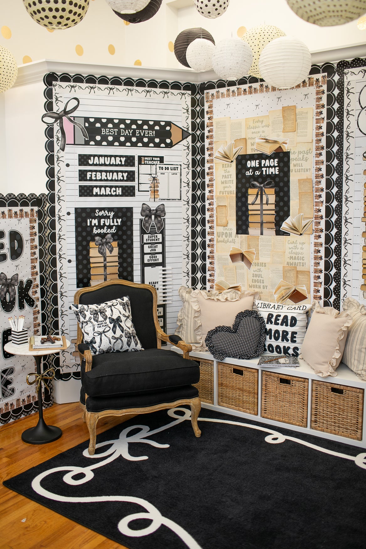 Black and White Classroom Decor- Books and Bows Lookbook – Schoolgirl Style