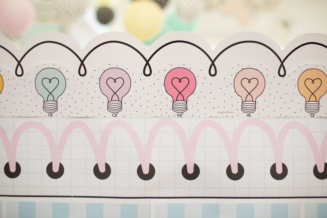Bright Ideas Pastel Light Bulb Bulletin Board Border | Pastel Pages ...