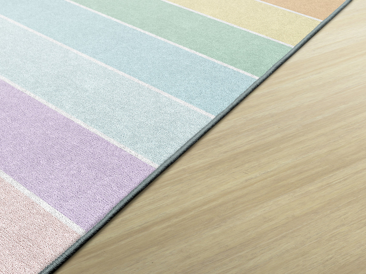 Pastel Rainbow Stripe Classroom Rug by Schoolgirl Style