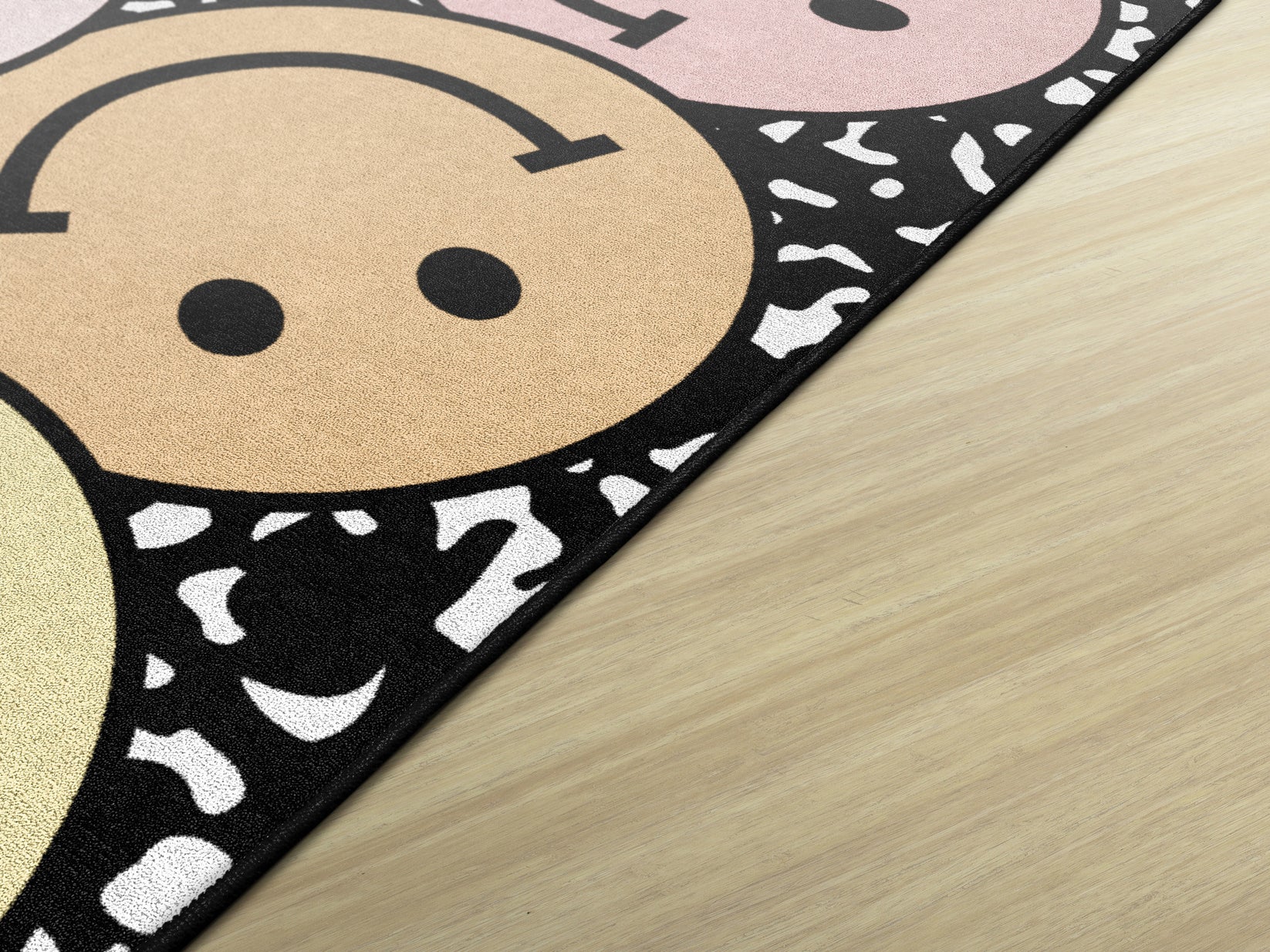 Composition Notebook with Pastel Smileys Classroom Rug by Schoolgirl S ...