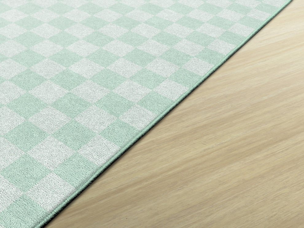 Mint Checkerboard Classroom Rug by Schoolgirl Style