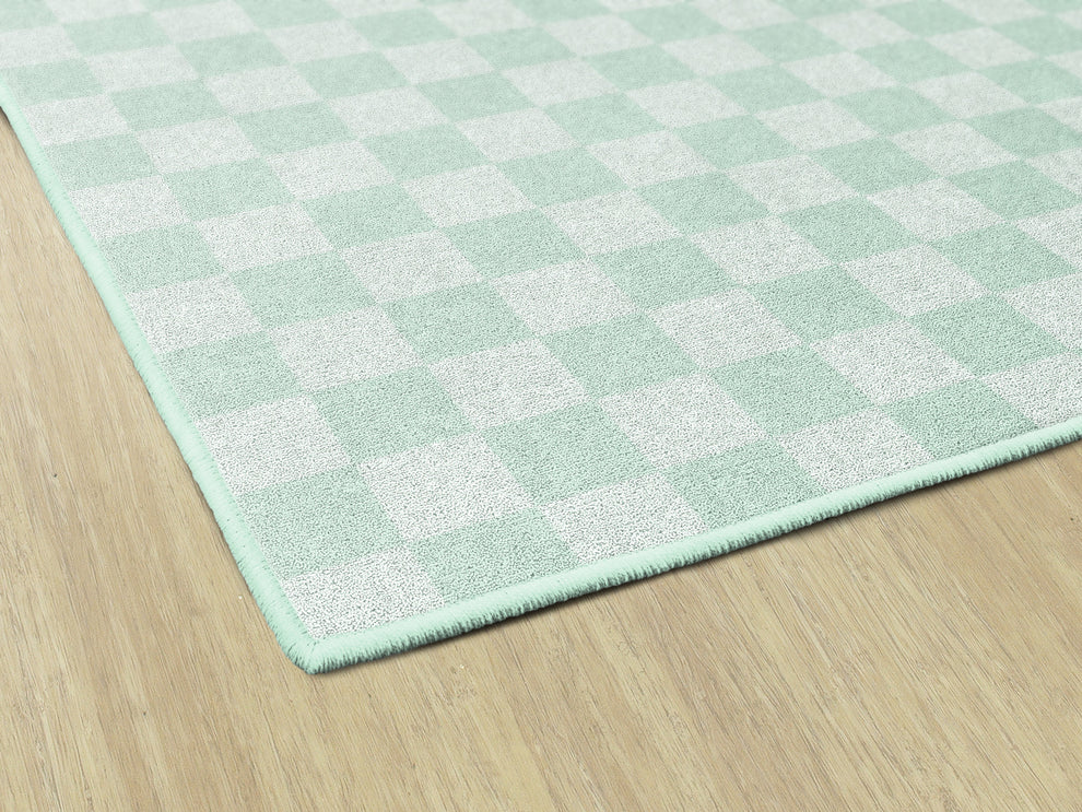 Mint Checkerboard Classroom Rug by Schoolgirl Style