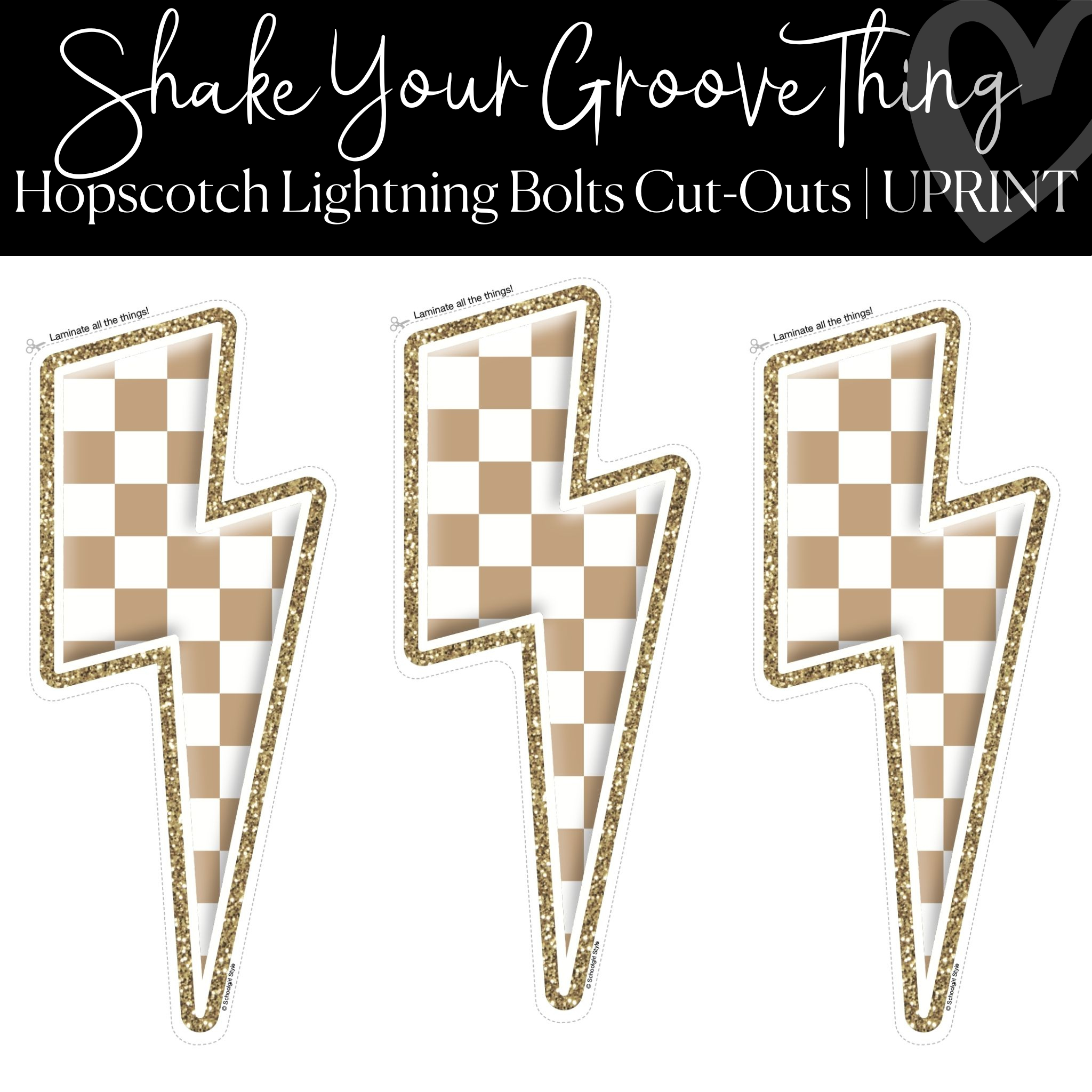 Lightning Bolt REGULAR and XL Classroom Cut-Outs | Schoolgirl Style