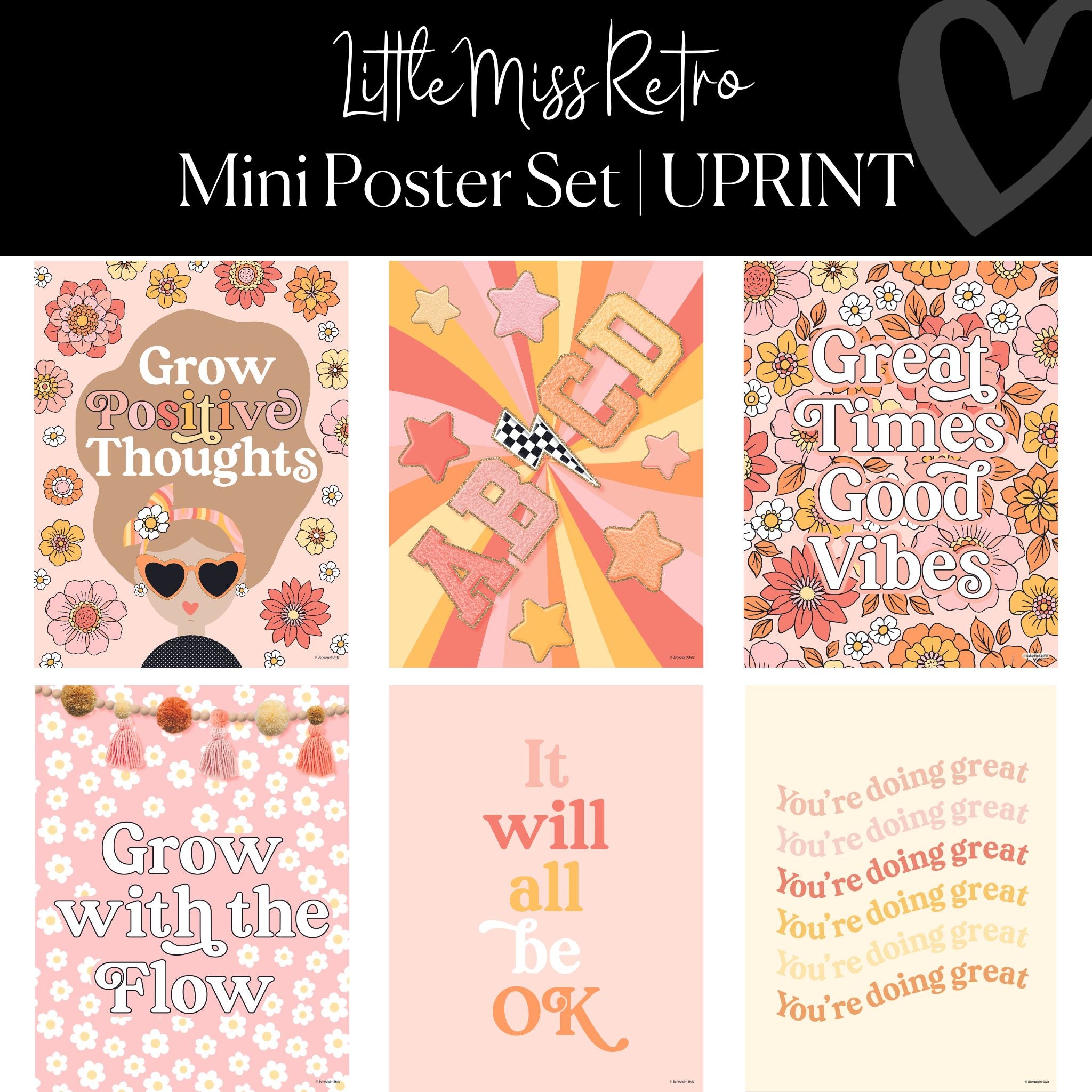 Classroom Posters | Retro Classroom Deco | Schoolgirl Style