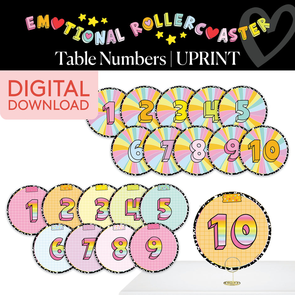 Printable Classroom Table Numbers – Schoolgirl Style