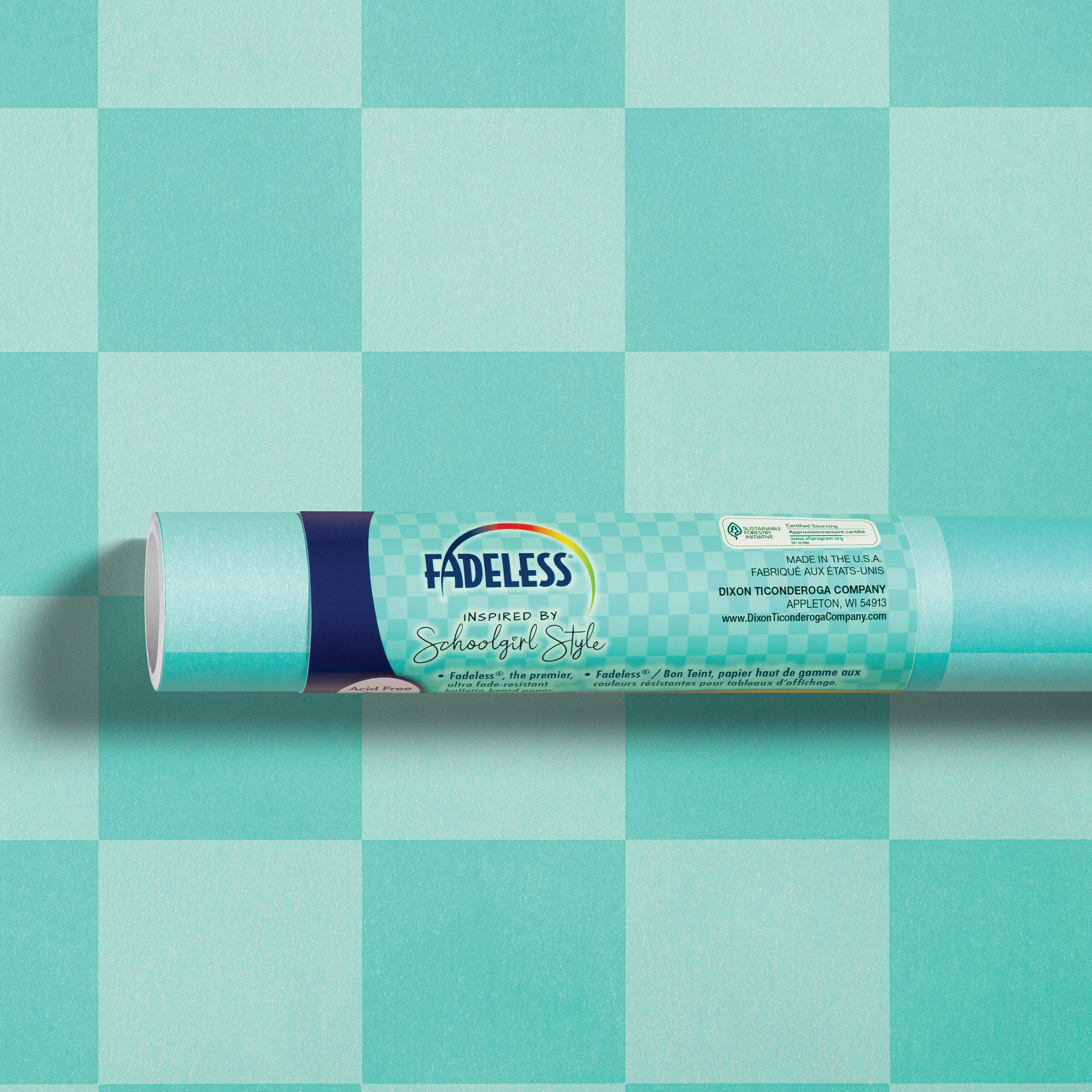 Pool Party | Teal and Light Teal Checkerboard | Bulletin Board Paper ...