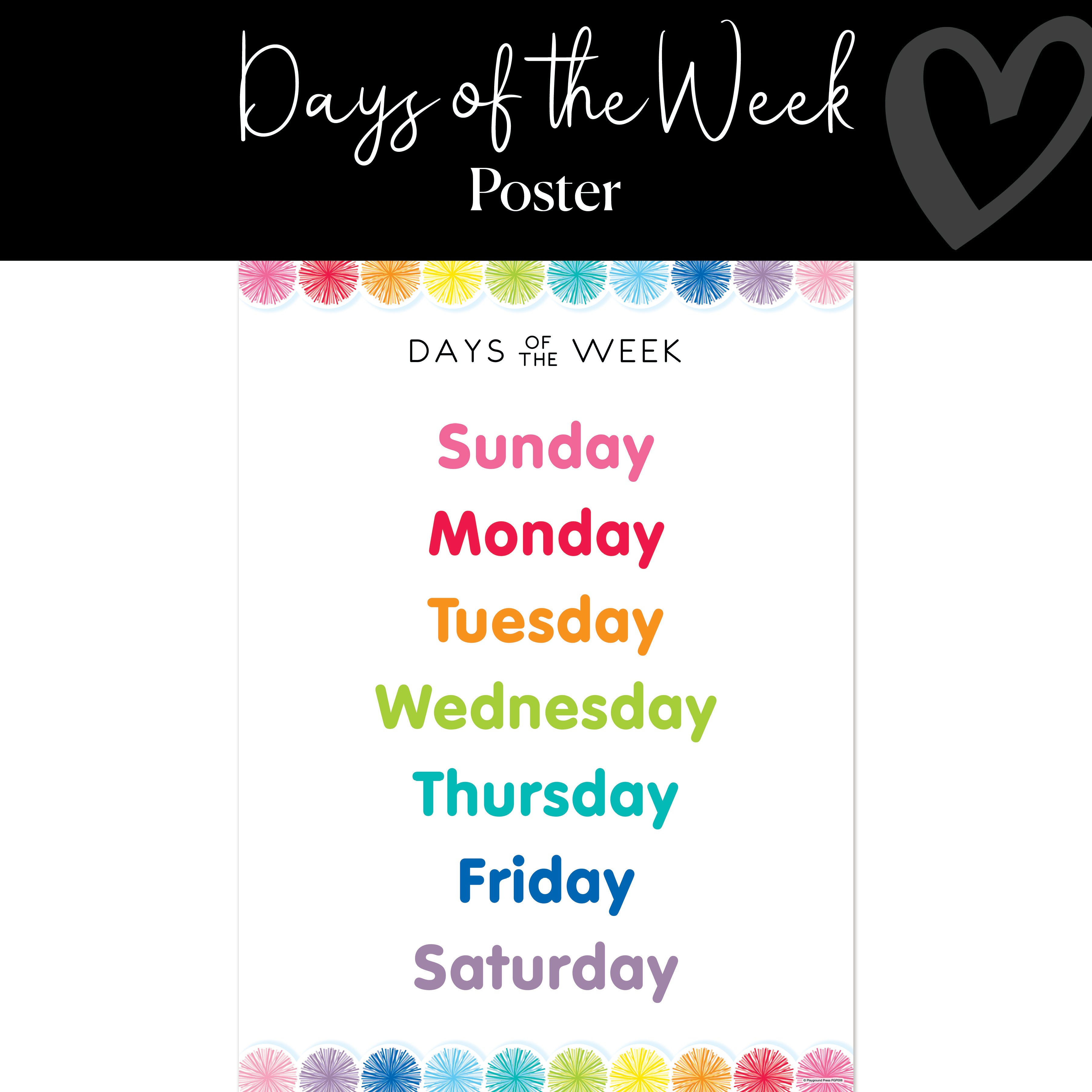 Days Of The Week | Classroom Posters | Rainbow Classroom Decor | Schoo ...