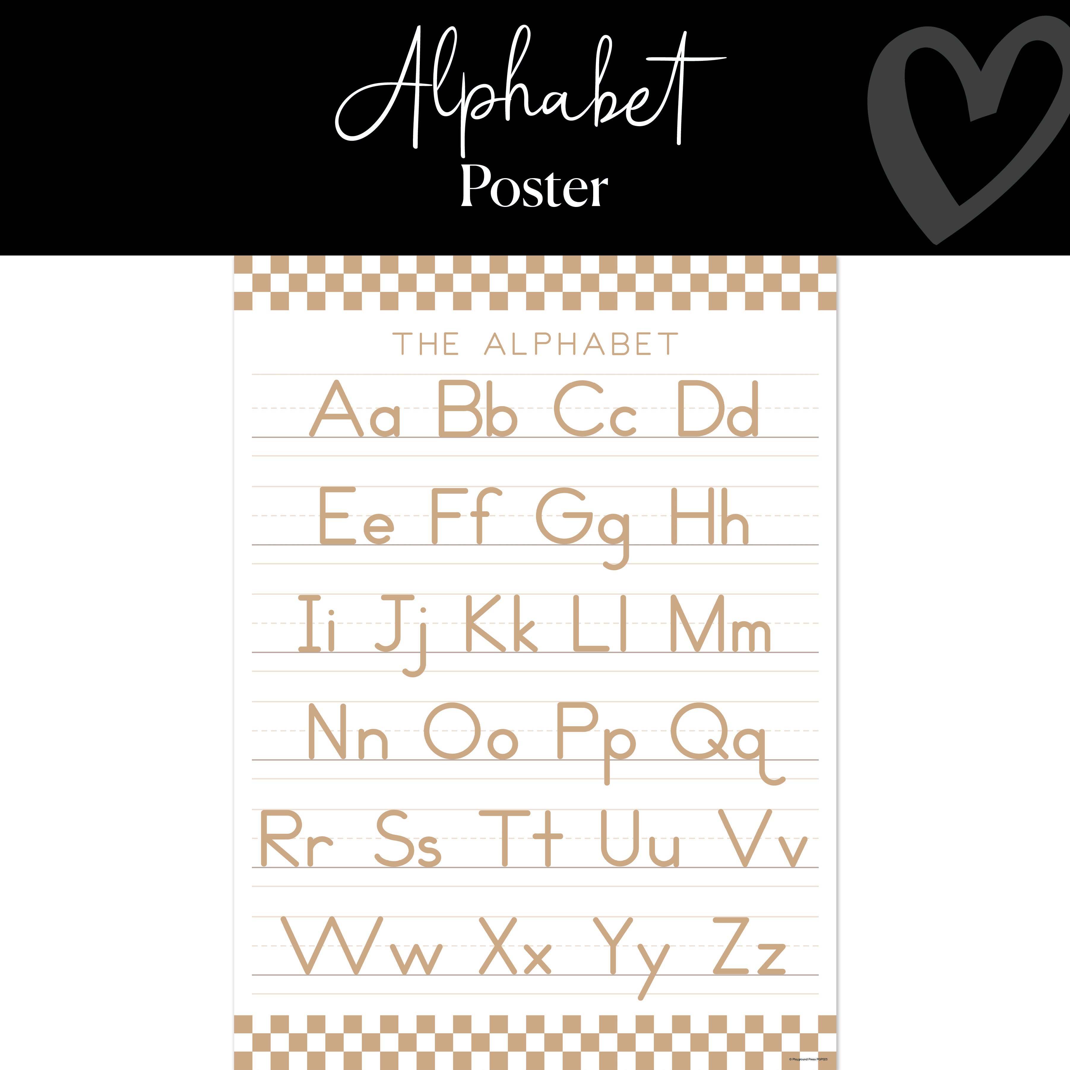 Manuscript Alphabet | Classroom Posters | Neutral Classroom Decor | Sc ...