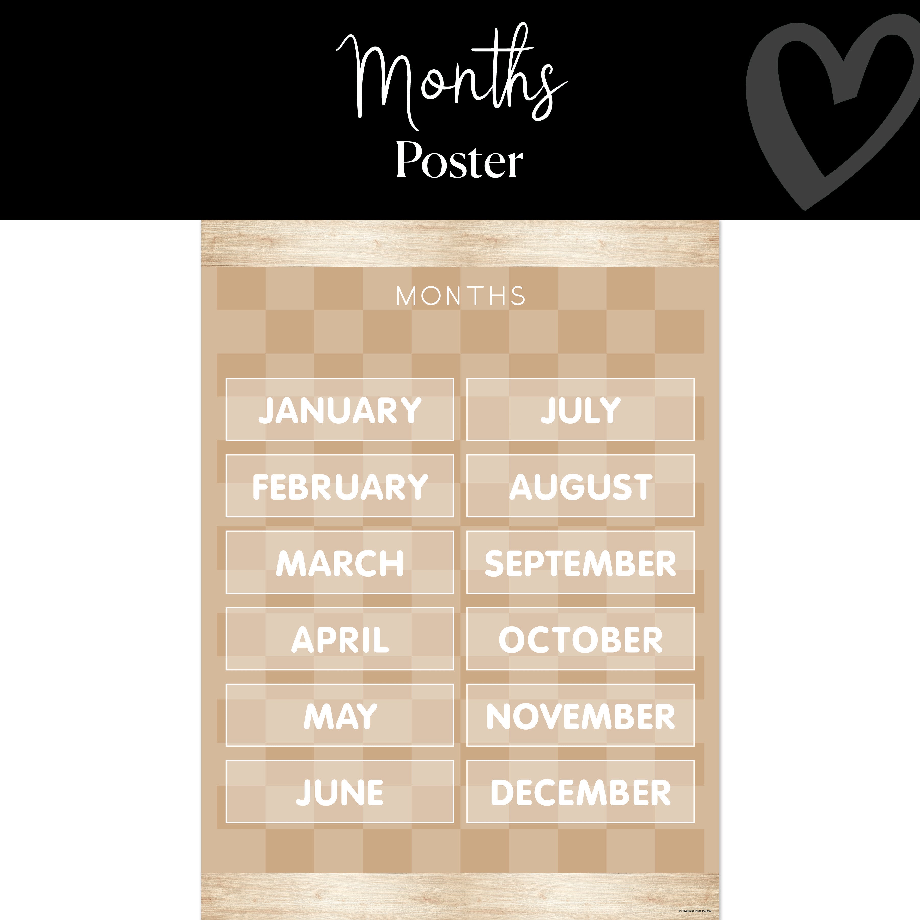 Months | Classroom Posters | Neutral Classroom Decor | Schoolgirl Styl ...