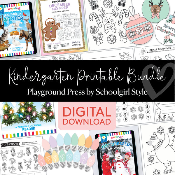 Kindergarten December No Prep Printables & Activities – Schoolgirl Style