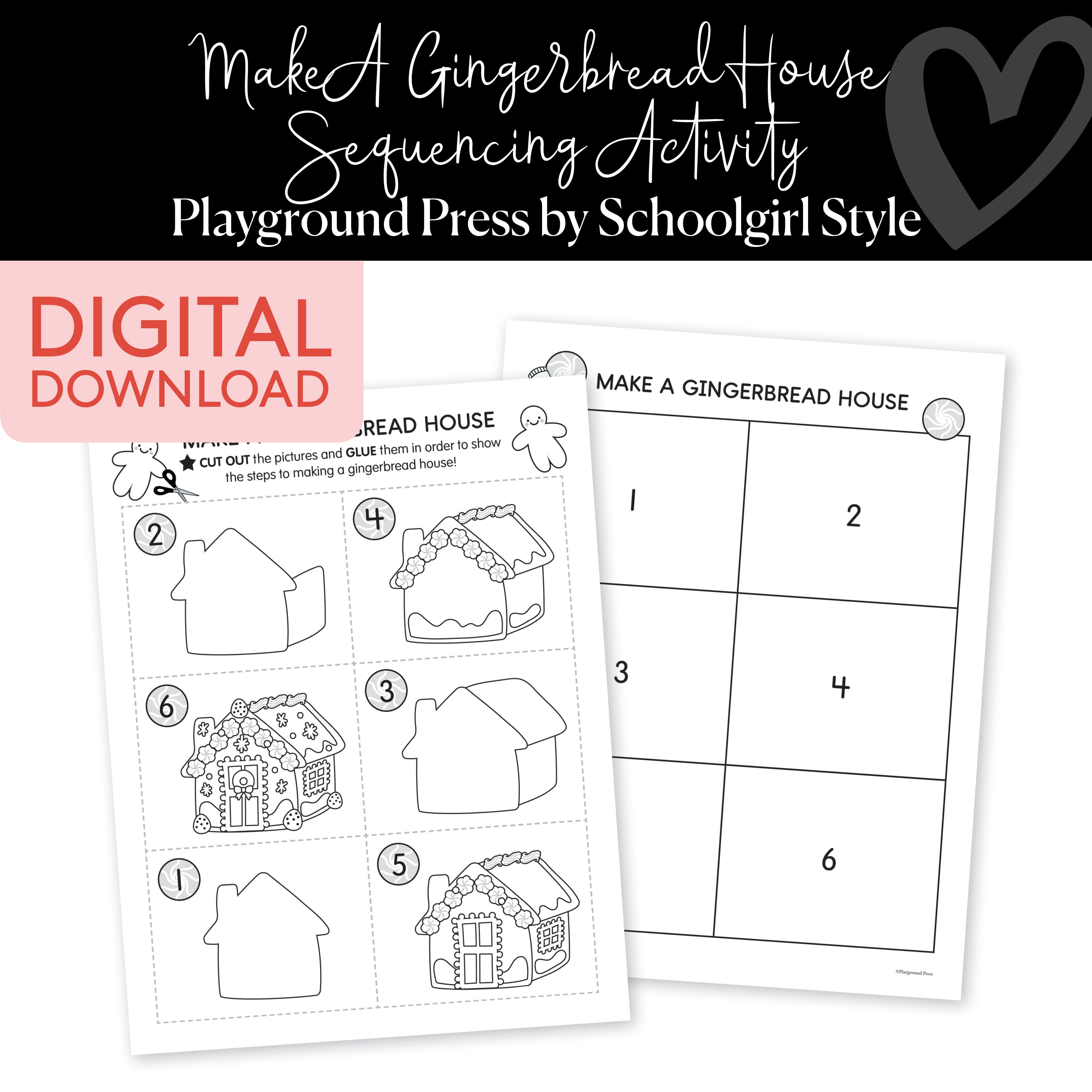 Make a Gingerbread House Sequencing Activity | Playground Press by Sch ...