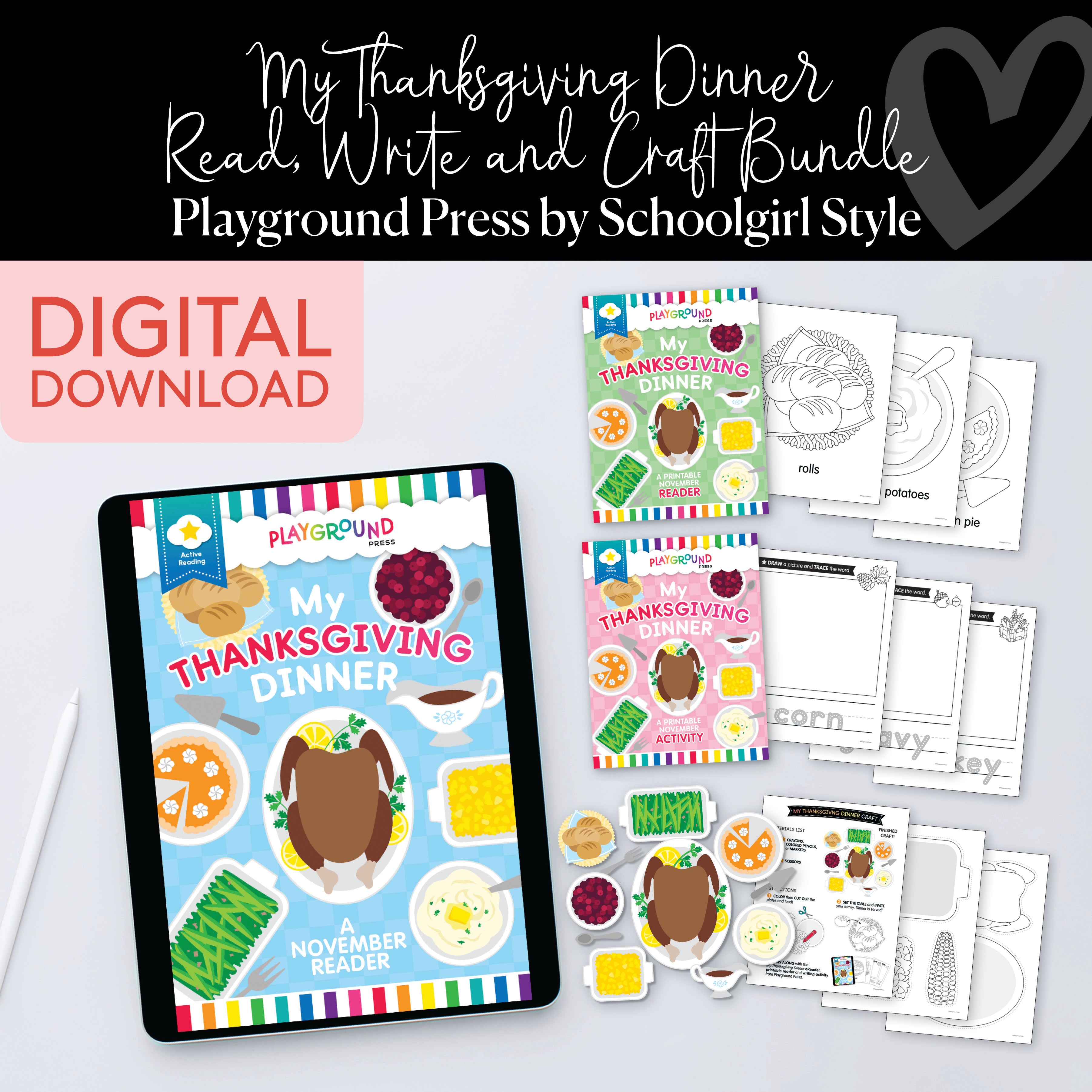 Playground Press | My Thanksgiving Dinner Read, Write and Craft Activi ...
