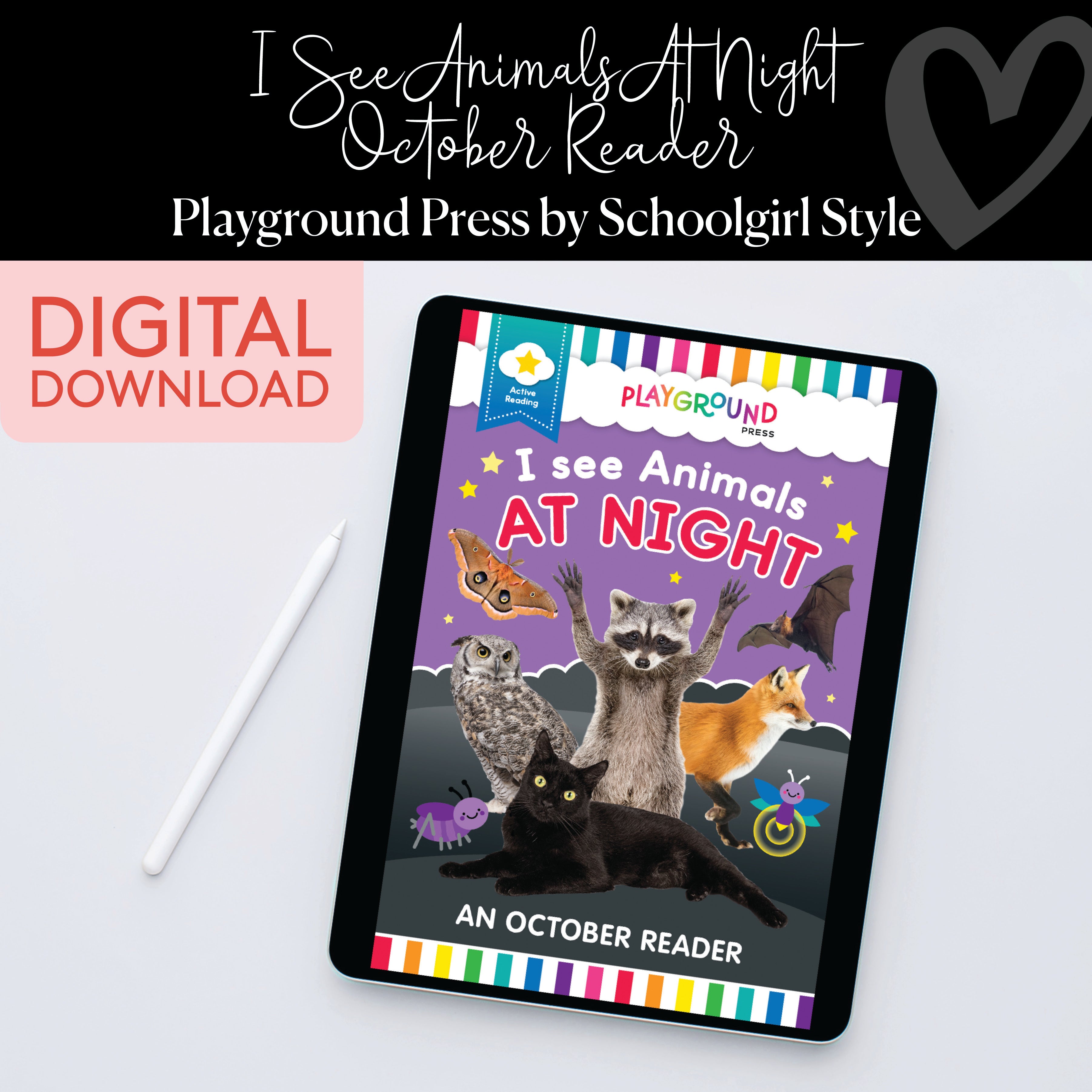 October Reader | I See Animals at Night | Yellow Reader | Playground P ...