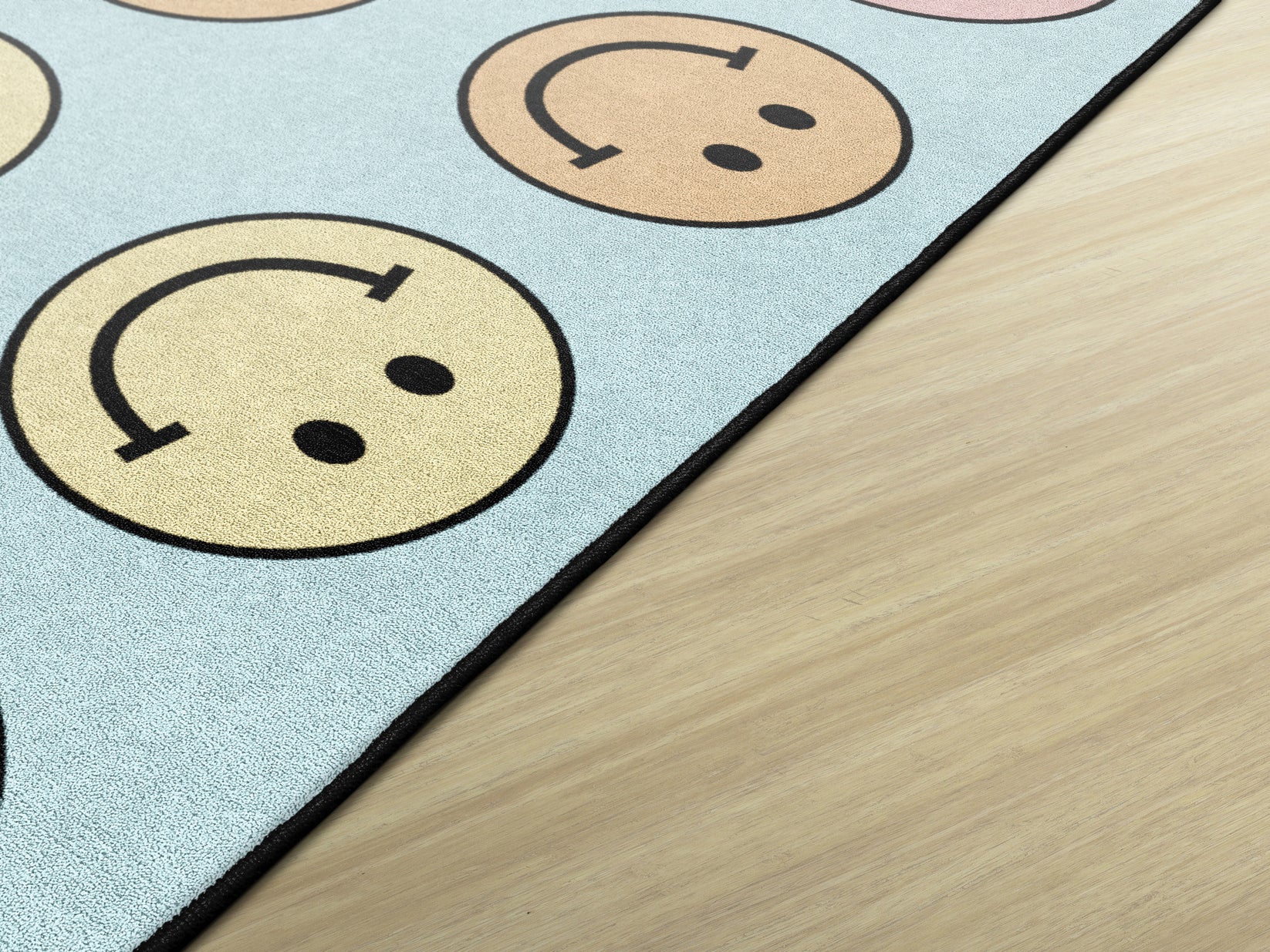 Pastel Rainbow Smileys Classroom Rug for Fun Learning – Schoolgirl Style