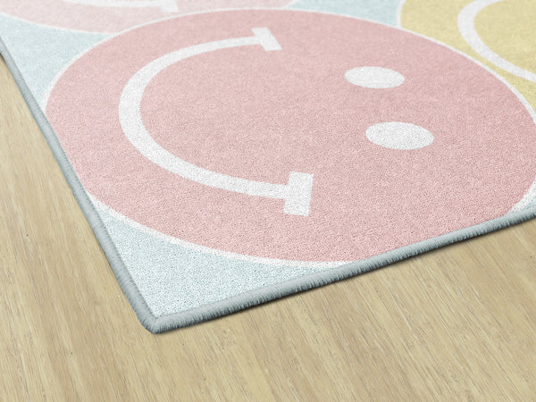 Pastel Rainbow Smileys Classroom Rug by Schoolgirl Style