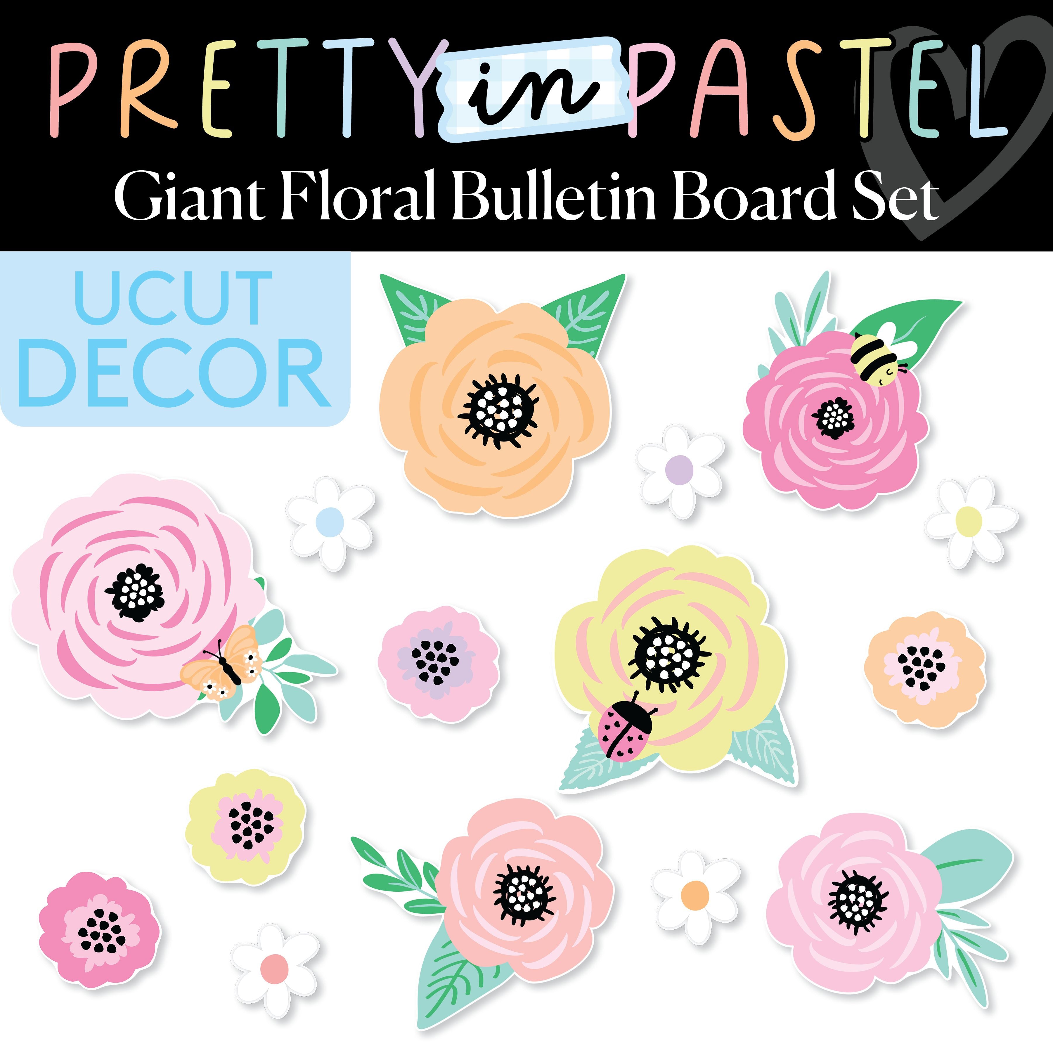 Pastel Giant Floral Bulletin Board Set | Pretty in Pastel – Schoolgirl ...