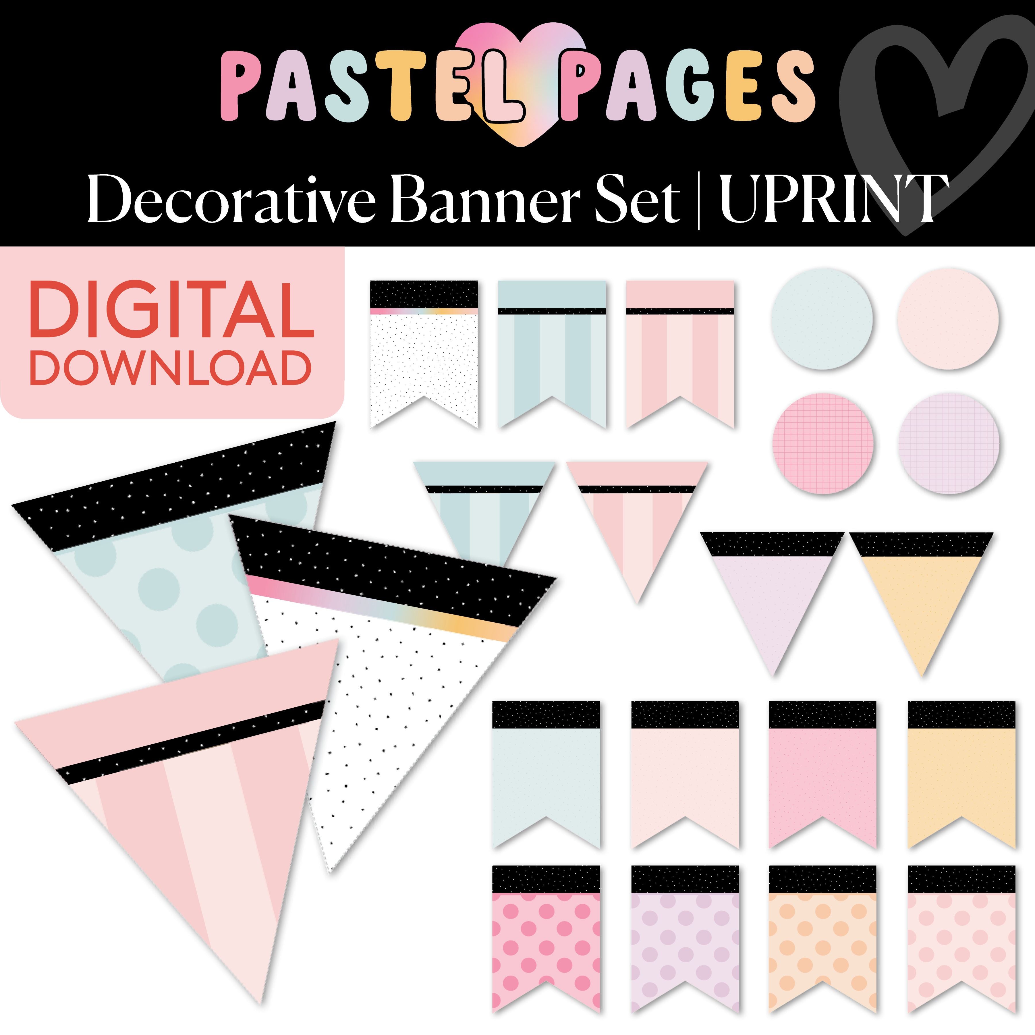 Printable Boho Pastel Decorative Banners Set | Pastel Pages ...