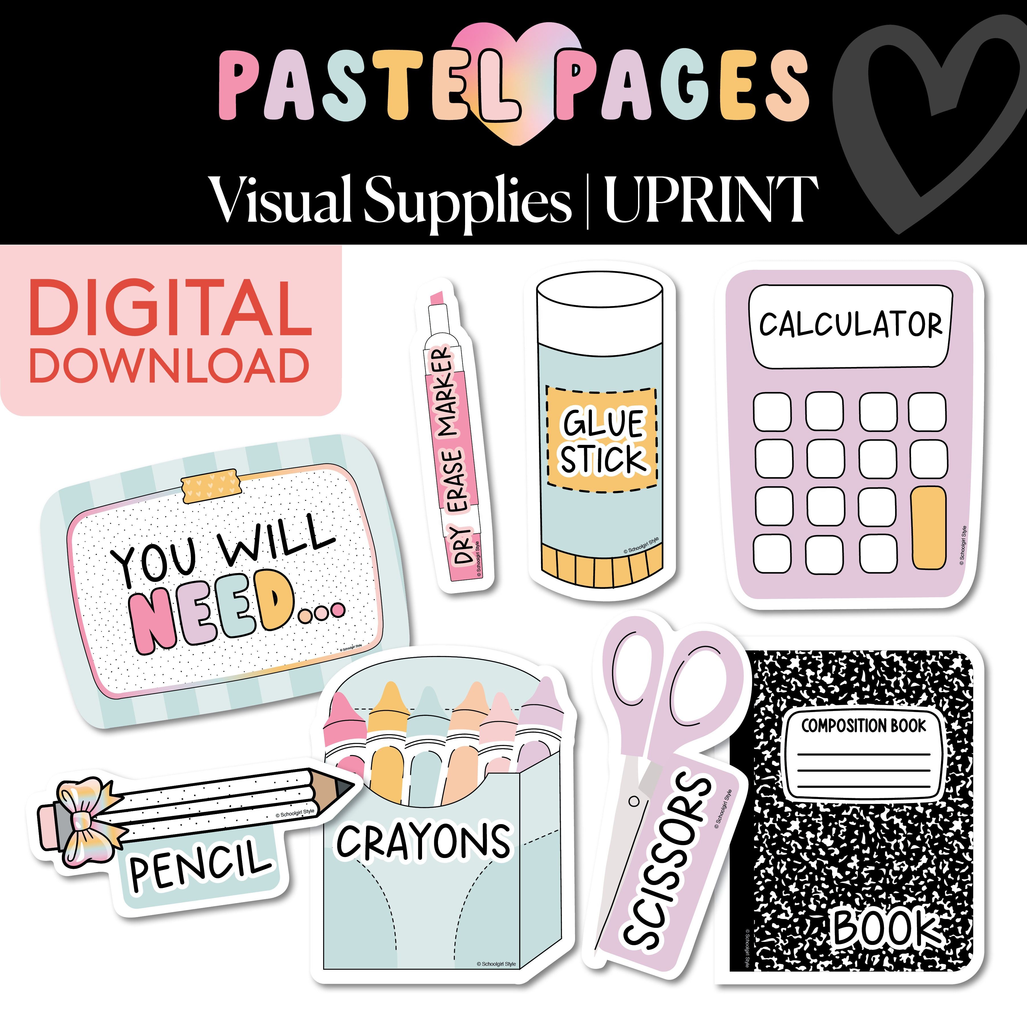 Printable Boho Pastel Visual Supplies | Pastel Pages – Schoolgirl Style