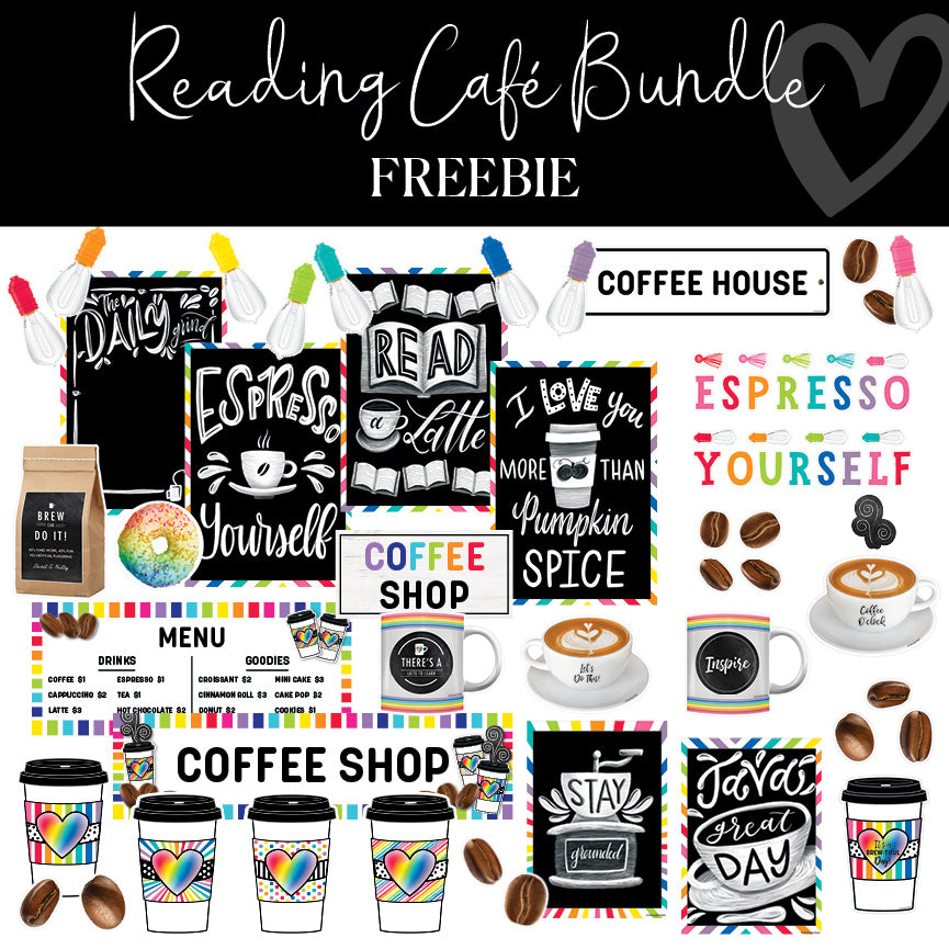 Reading Cafe Decor Bundle | FREEBIE | Reading Classroom Decor ...