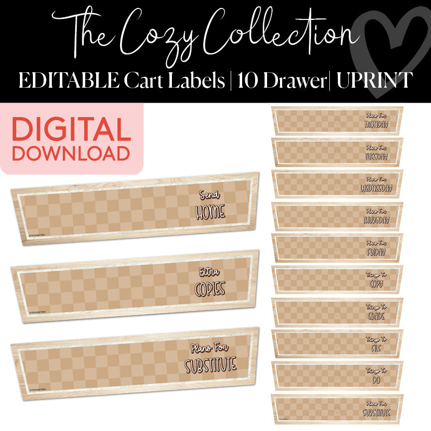 Classroom Cart Labels | Cozy | Printable Classroom Decor | Schoolgirl ...