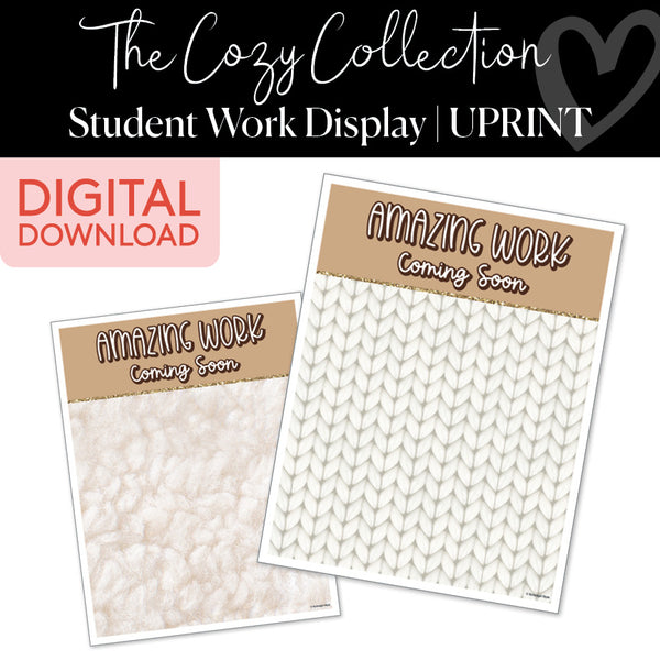 Student Work Displays | Cozy | Printable Classroom Decor | Schoolgirl ...